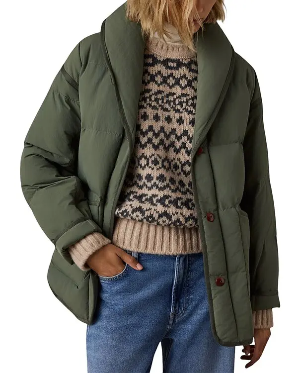 Faherty Brand Atlas Shawl Collar Puffer Jacket