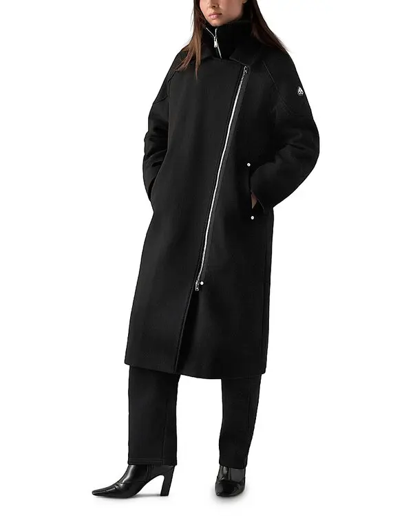 Moose Knuckles Grid 3 In 1 Wool Blend Parka Coat - Black