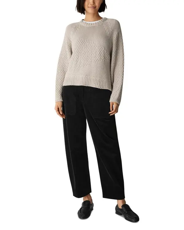 Eileen Fisher Cotton Textured Crewneck Sweater