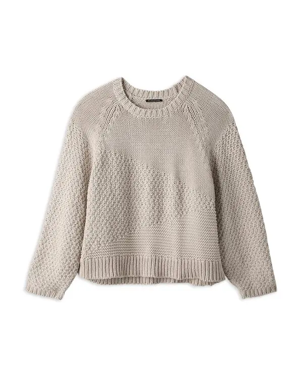 Eileen Fisher Cotton Textured Crewneck Sweater
