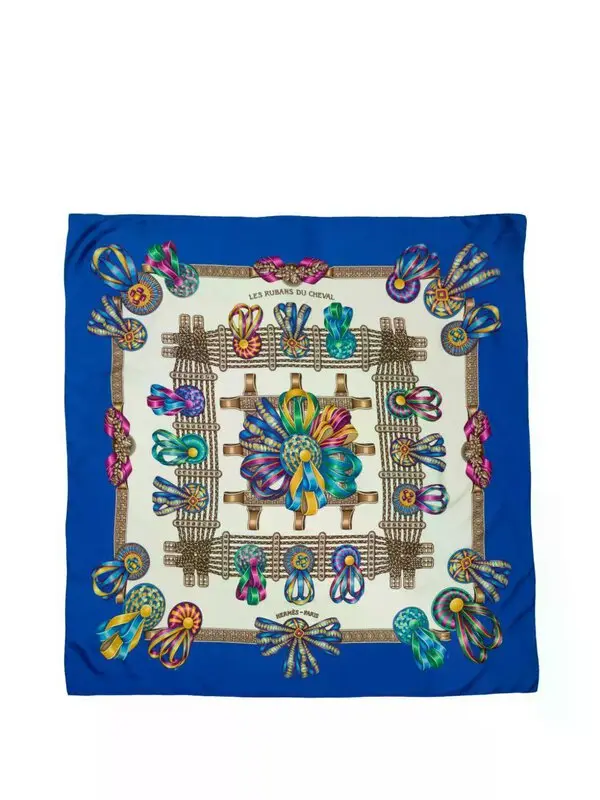 Hermès Les Rubans Du Cheval Scarf - Blue