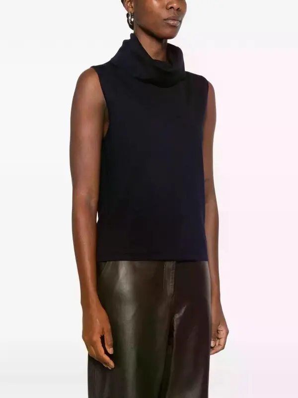 Liviana Conti Sleeveless Roll-neck Top - Blue