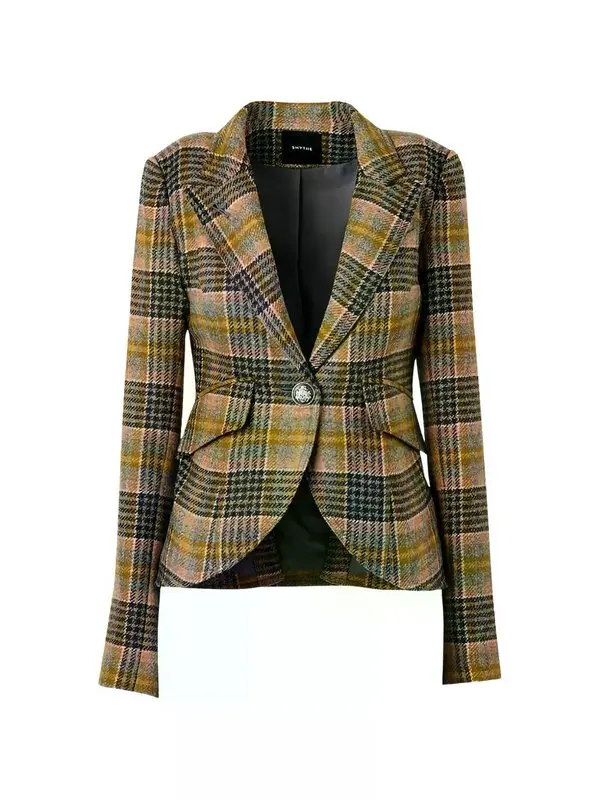 Smythe Check-pattern Single-breasted Blazer - Brown