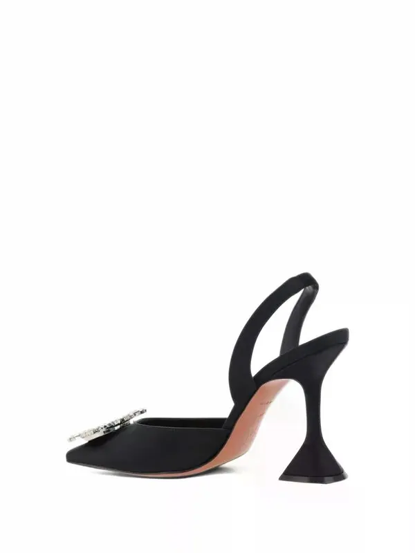 Amina Muaddi Begum Sling 95 Satin Pumps