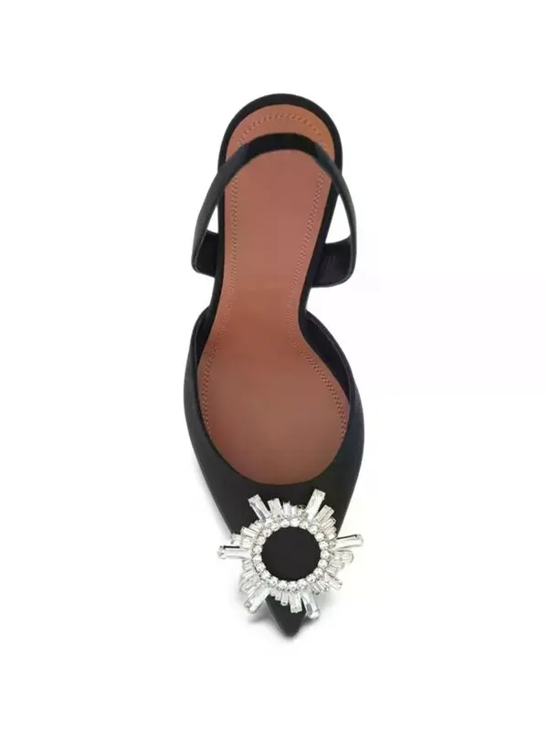 Amina Muaddi Begum Sling 95 Satin Pumps