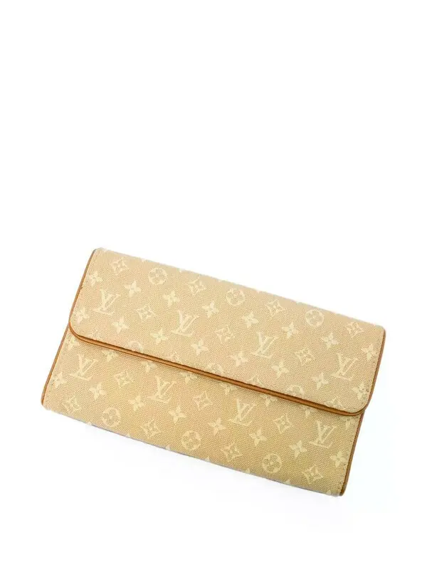 LOUIS VUITTON Mini Monogram Lin International Wallet - Neutrals