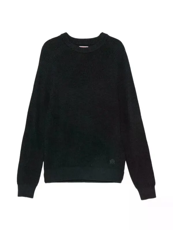 BARACUTA Ribbed-knit Raglan-sleeve Sweater - Grey
