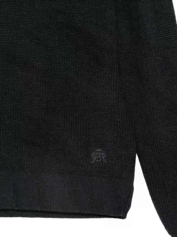 BARACUTA Ribbed-knit Raglan-sleeve Sweater