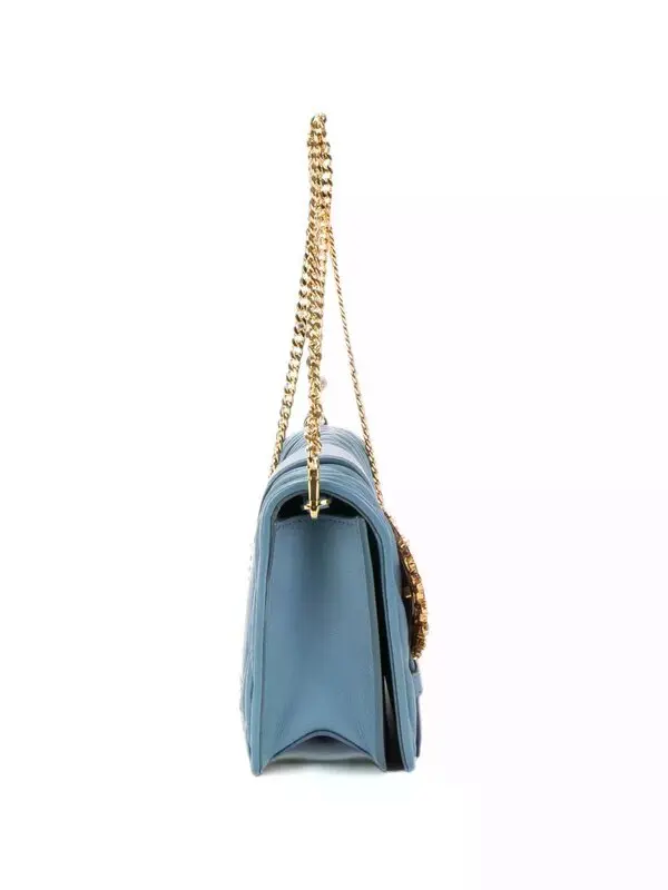 Miu Miu Matelassé Crystal Buckle Shoulder Bag