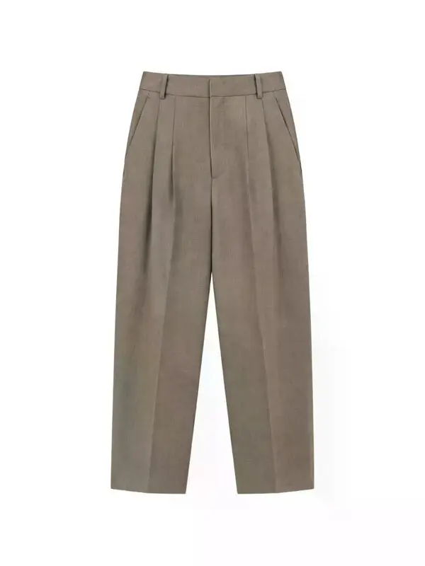 Liviana Conti Pleated Straight-leg Trousers - Neutrals