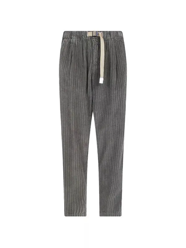 WHITE SAND Corduroy Pleated Trousers - Grey