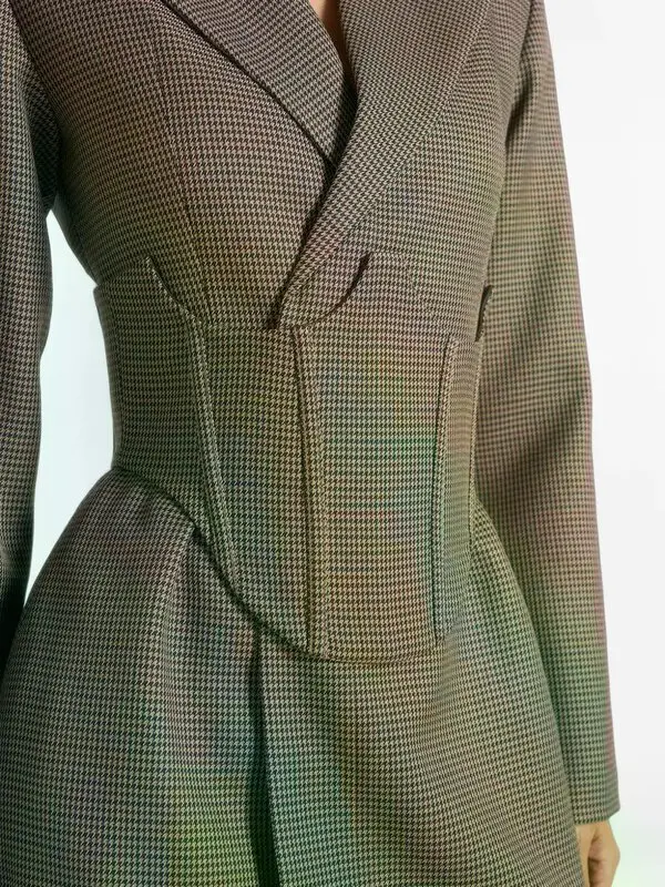 Manière De Voir Lacey In Tailored Blazer Dress With Reversible Corset - Brown