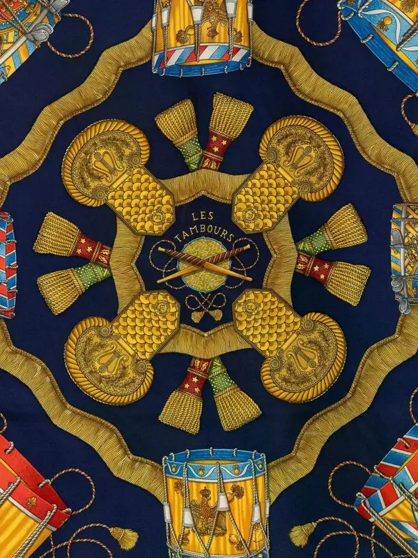 Hermès Les Tambours Silk Scarf