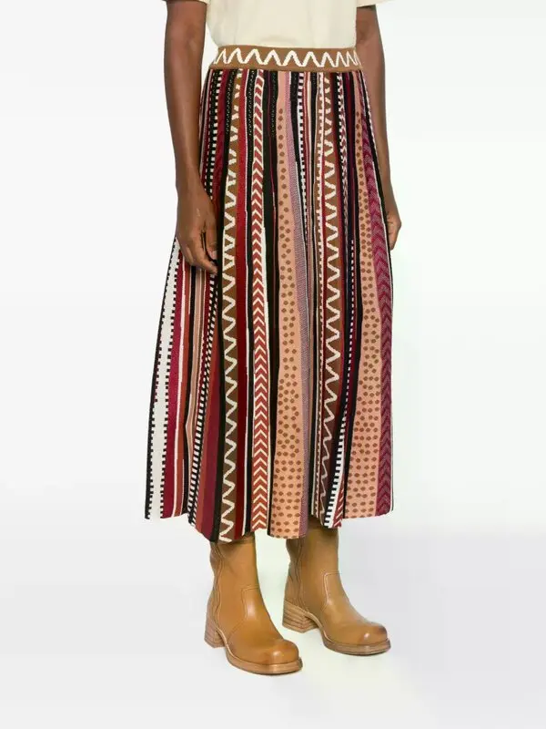 CECILIA PRADO Carla Geometric-pattern Knit Midi Skirt