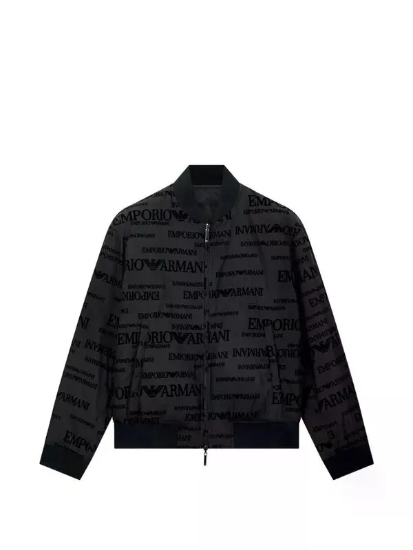 Emporio Armani Logo-print Reversible Jacket - Black