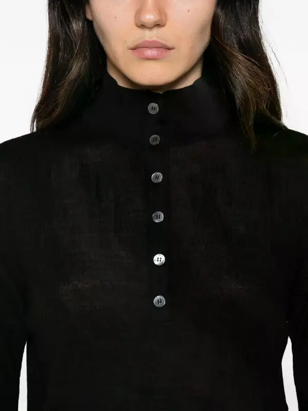 Liviana Conti High-neck Button-up Sweater