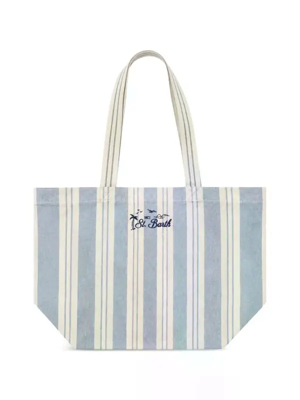 MC2 SAINT BARTH Striped Canvas Tote Bag - Blue