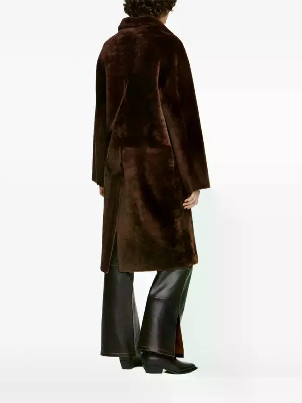 Sandro Belted Shearling Coat