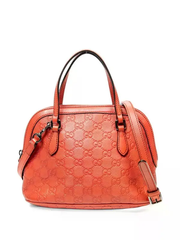 Gucci Mini Dome Guccissima Calf Leather Shoulder Bag - Red