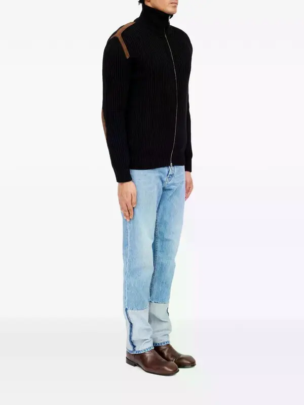 MAISON MARGIELA Ribbed-knit Panelled Jacket