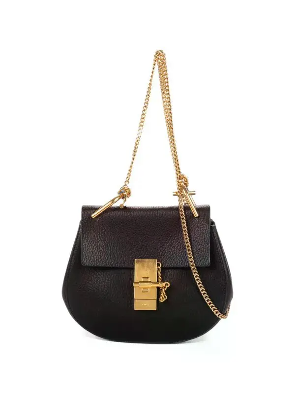 Chloé Mini Drew Grained Shoulder Bag - Black