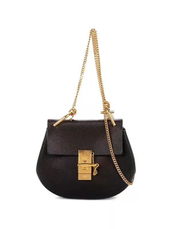Chloé Mini Drew Grained Shoulder Bag - Black