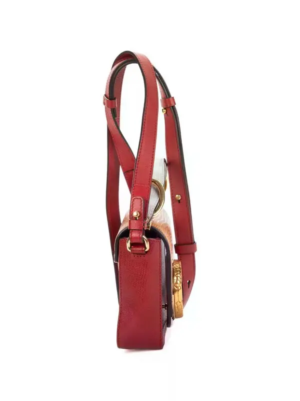Chloé C Flap Crocodile-embossed Leather Shoulder Bag - Red