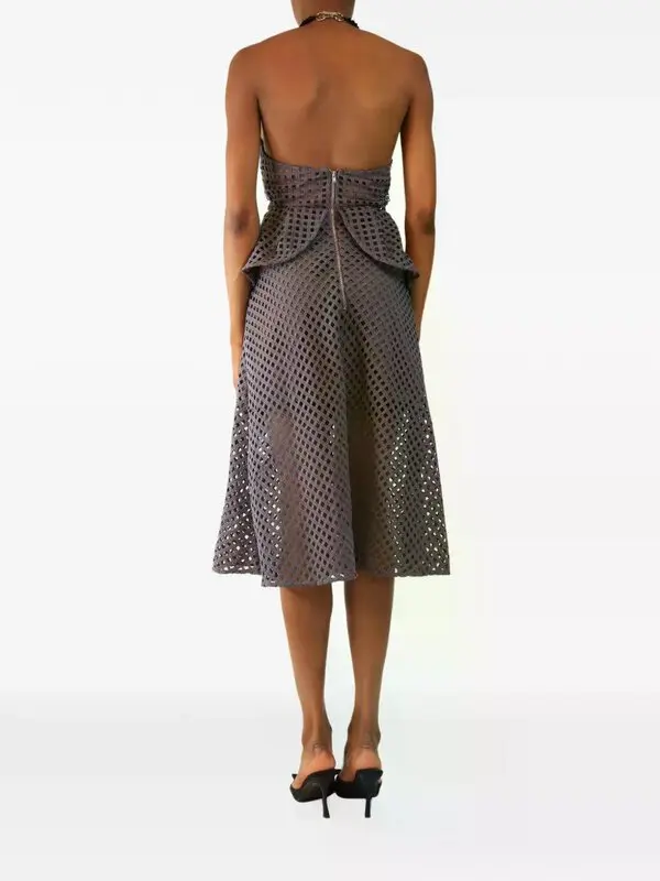SELF-PORTRAIT Embellished Peplum Dress