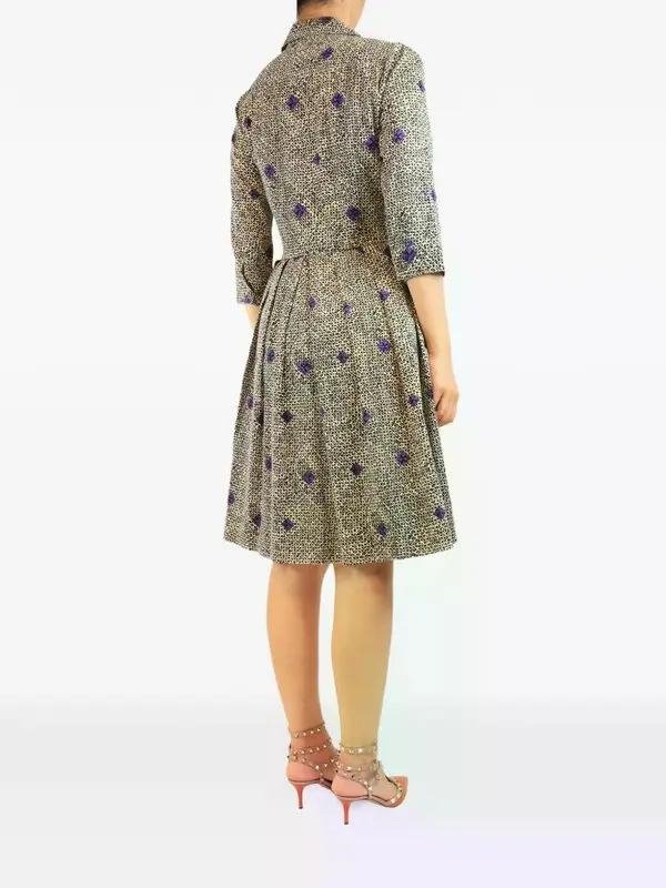 Samantha Sung Printed Pleated Midi Dress