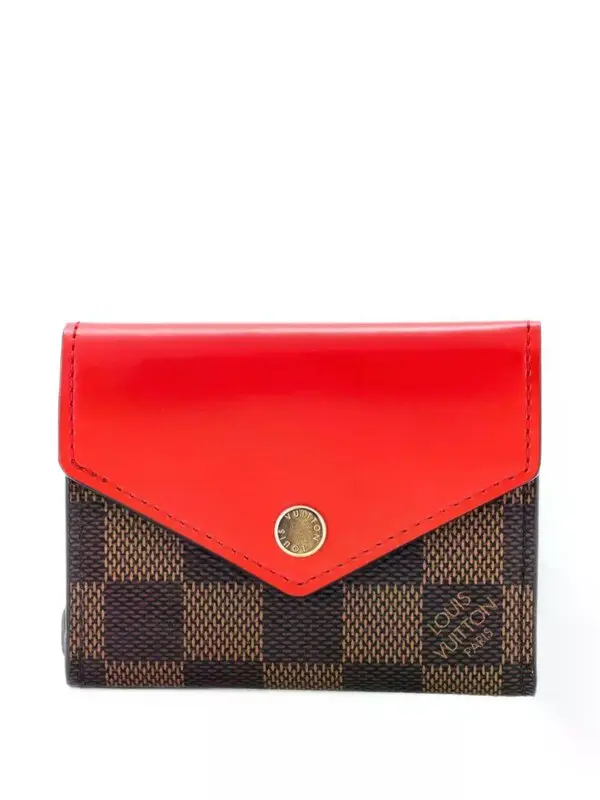 LOUIS VUITTON Zoe Wallet Damier And Leather Small Wallets - Red