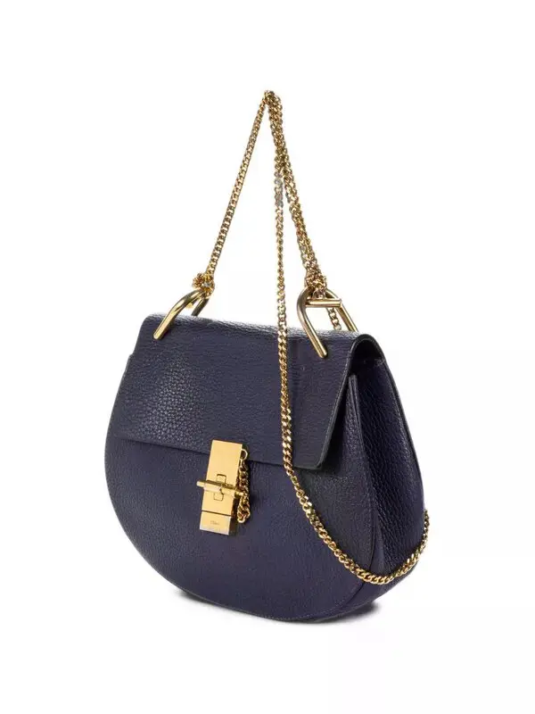 Chloé Small Drew Grained Shoulder Bag - Blue