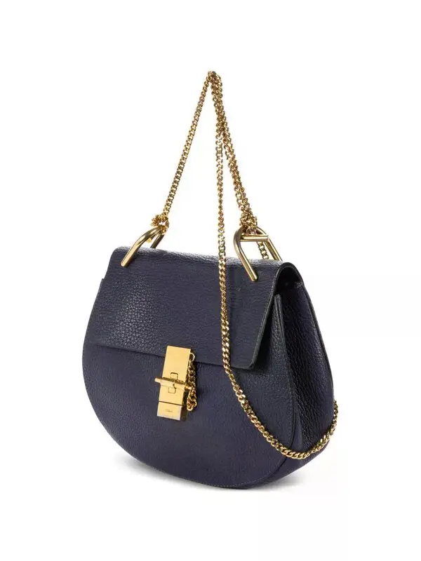 Chloé Small Drew Grained Shoulder Bag - Blue