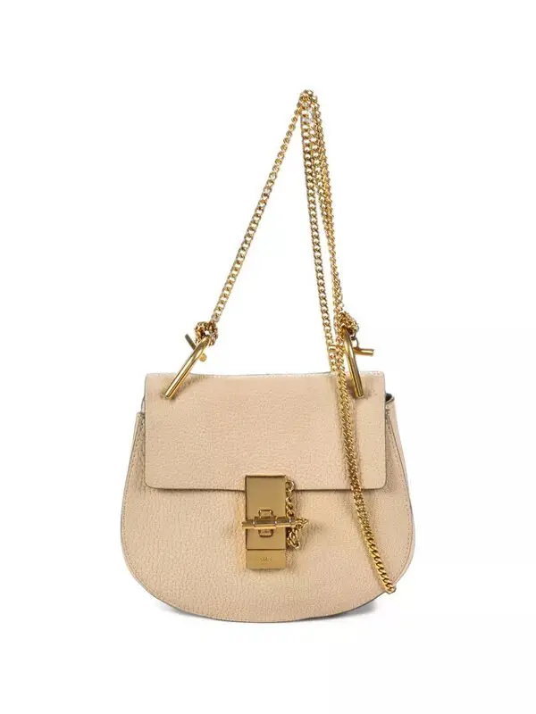 Chloé Mini Drew Leather Shoulder Bag - Neutrals