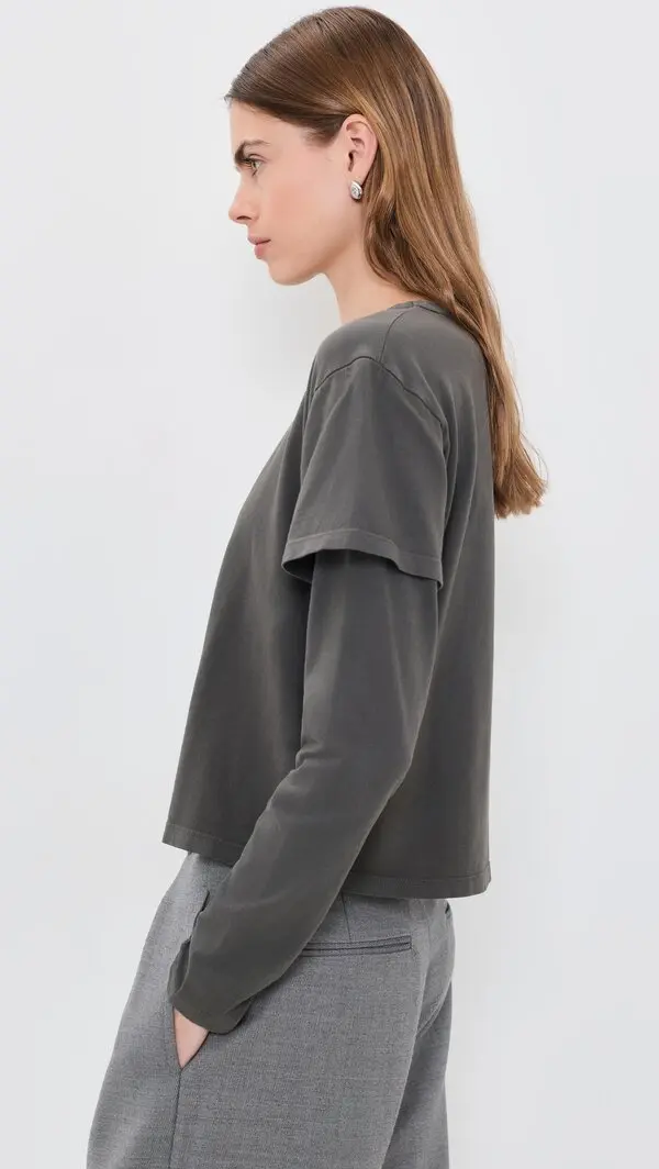 LESET Margo Layered Long Sleeve Tee
