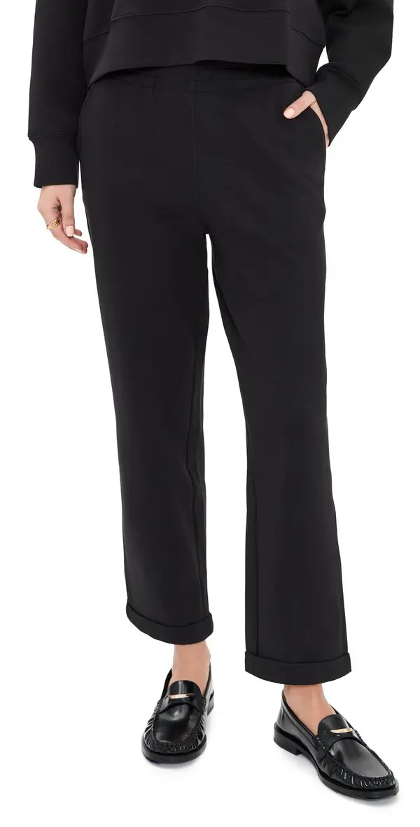 PERFECTWHITETEE Flat Front Cuffed Pants - True Black