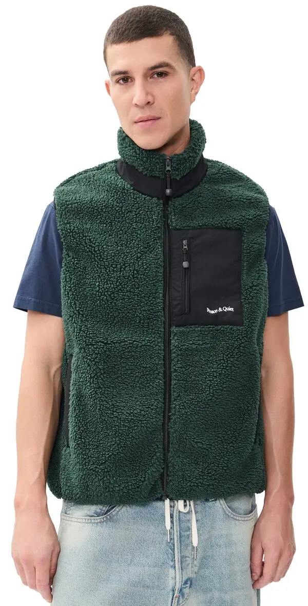 MUSEUM OF PEACE & QUIET Wordmark Sherpa Vest