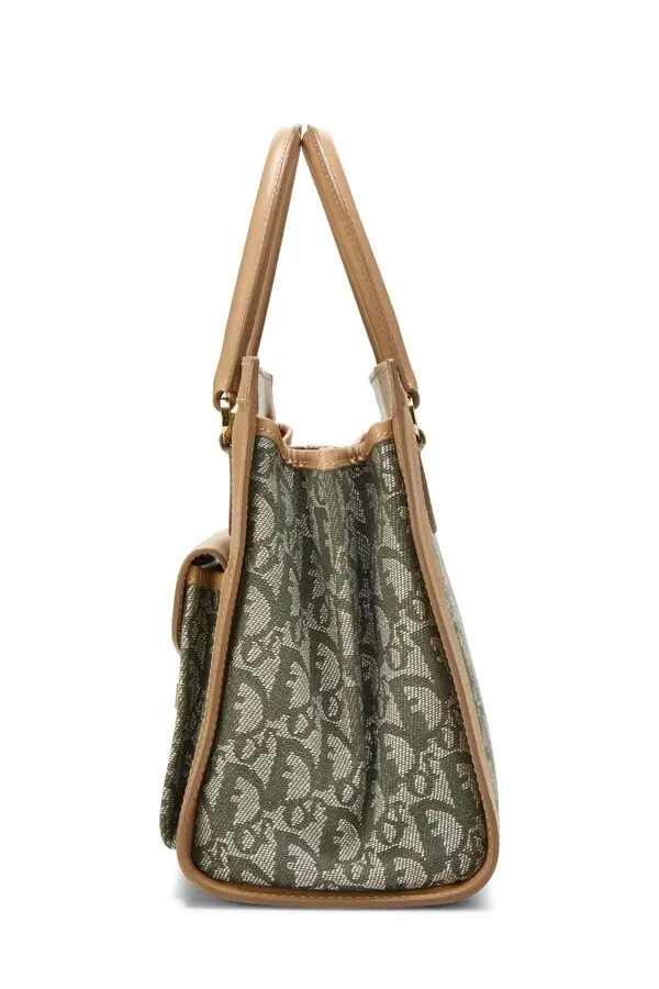 Dior Green Trotter Canvas Front Pocket Tote