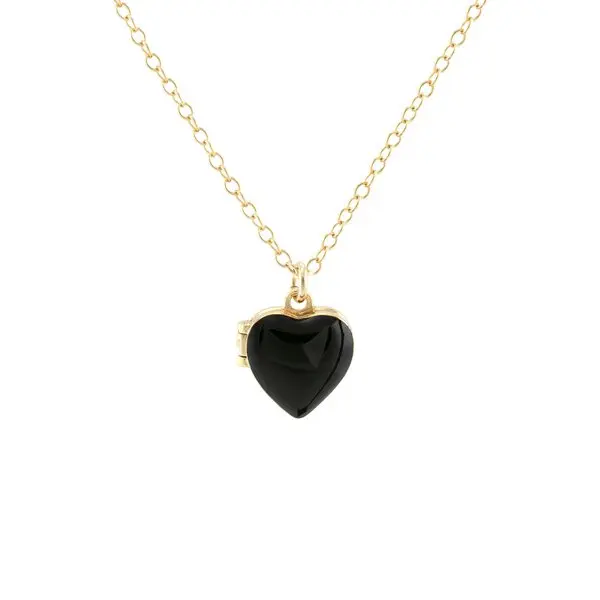 Kris Nations Enamel Heart Locket - Black
