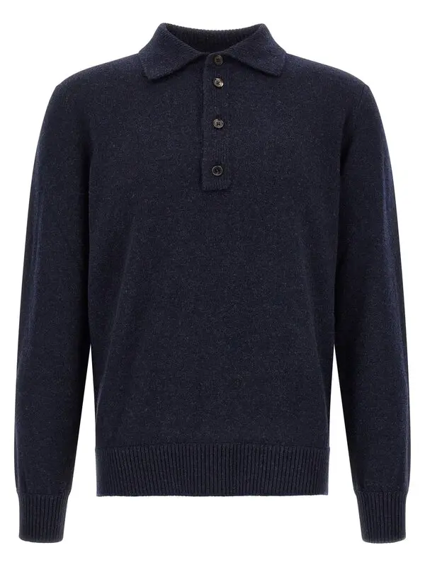 Zegna Wool And Cashmere Polo Shirt - Blue