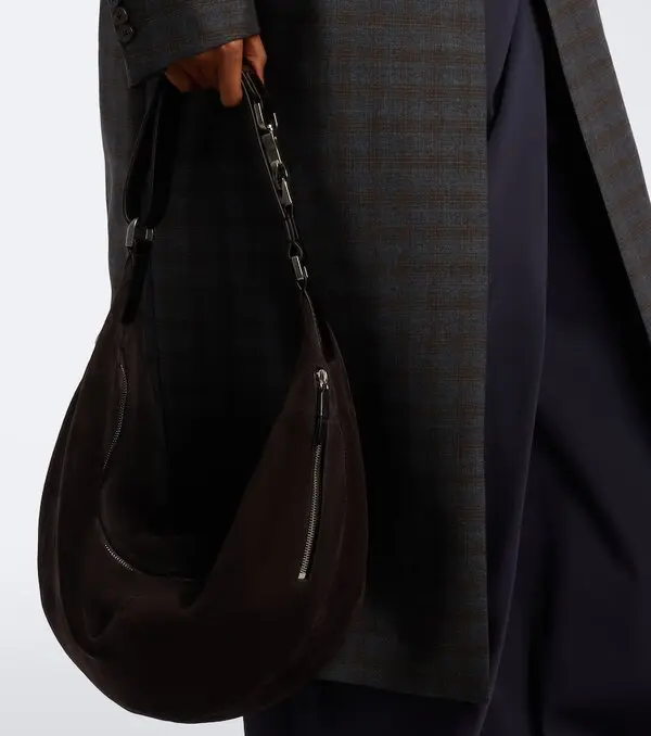 LEMAIRE Quiver Clip Suede Shoulder Bag