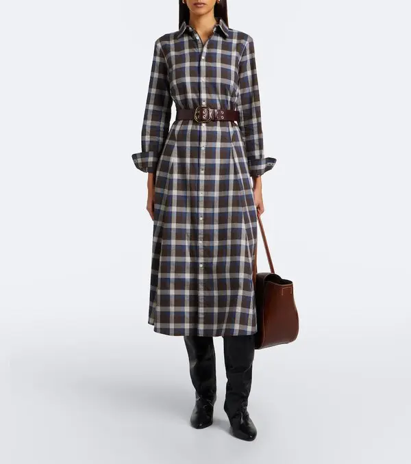 Polo Ralph Lauren Plaid Cotton Twill Shirt Dress