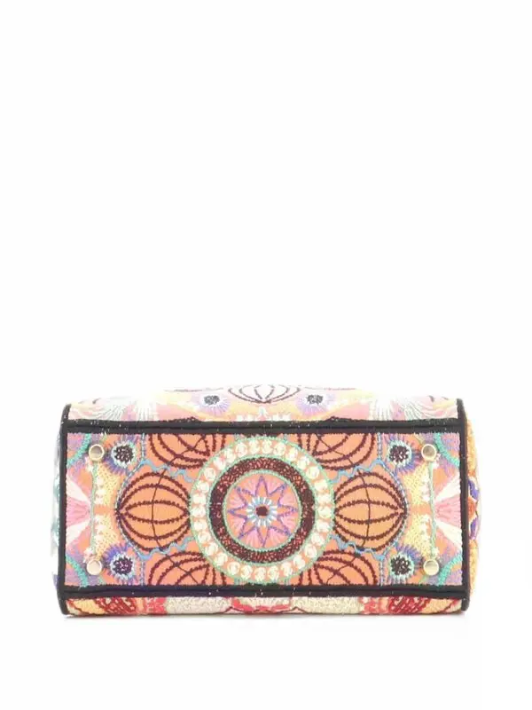 Dior Lady D-lite Bag Embroidered Canvas Medium Satchel - Multicolour