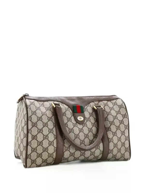 Gucci Vintage Interlocking G Boston Bag Gg Coated Canvas Medium Handbag