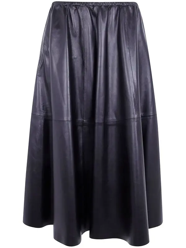 Alberta Ferretti Midi Leather Skirt
