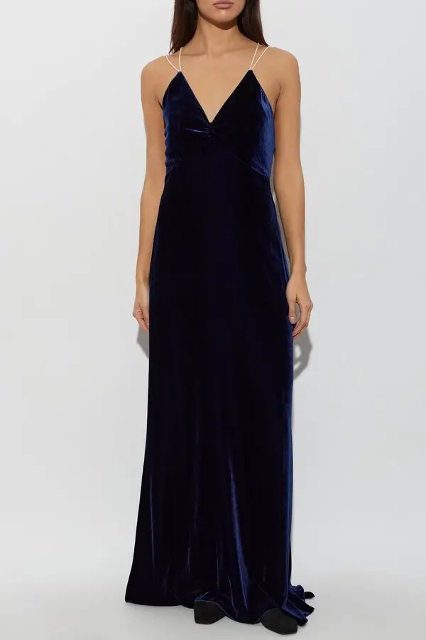 FORTE_FORTE Velvet Strap Dress