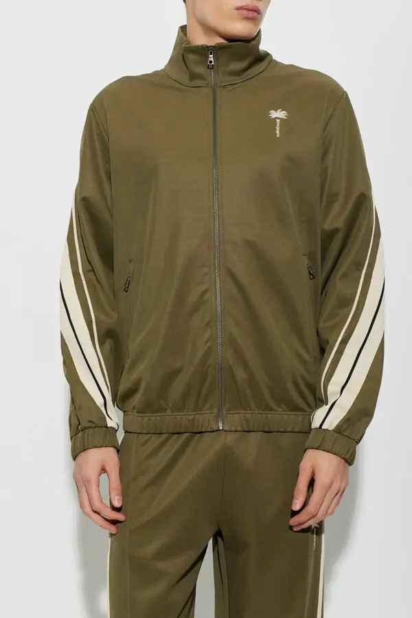 Palm Angels Zip-up Stand-collar Sweatshirt