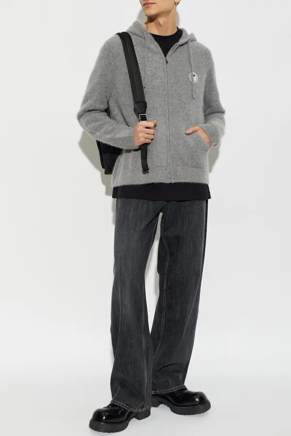 Palm Angels Hooded Wool Cardigan