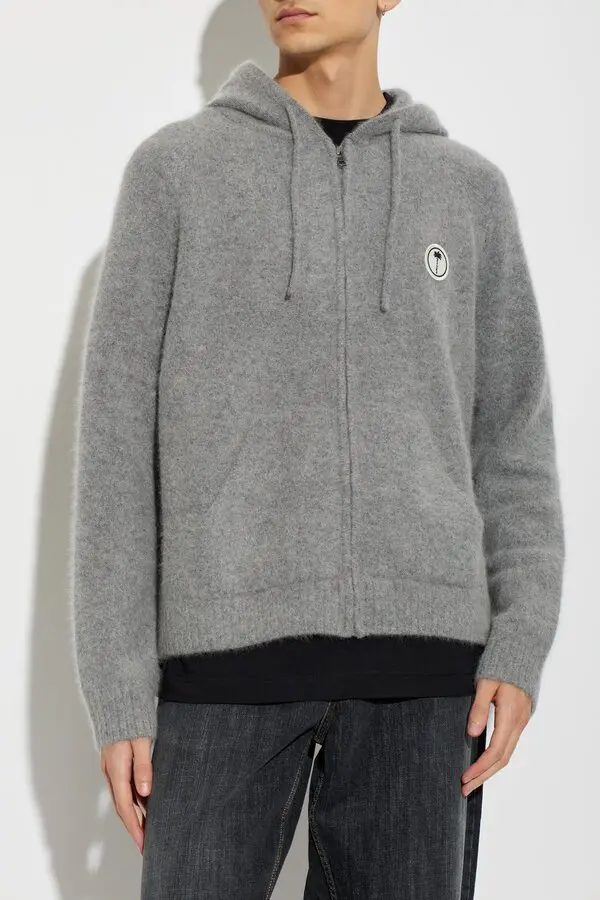 Palm Angels Hooded Wool Cardigan