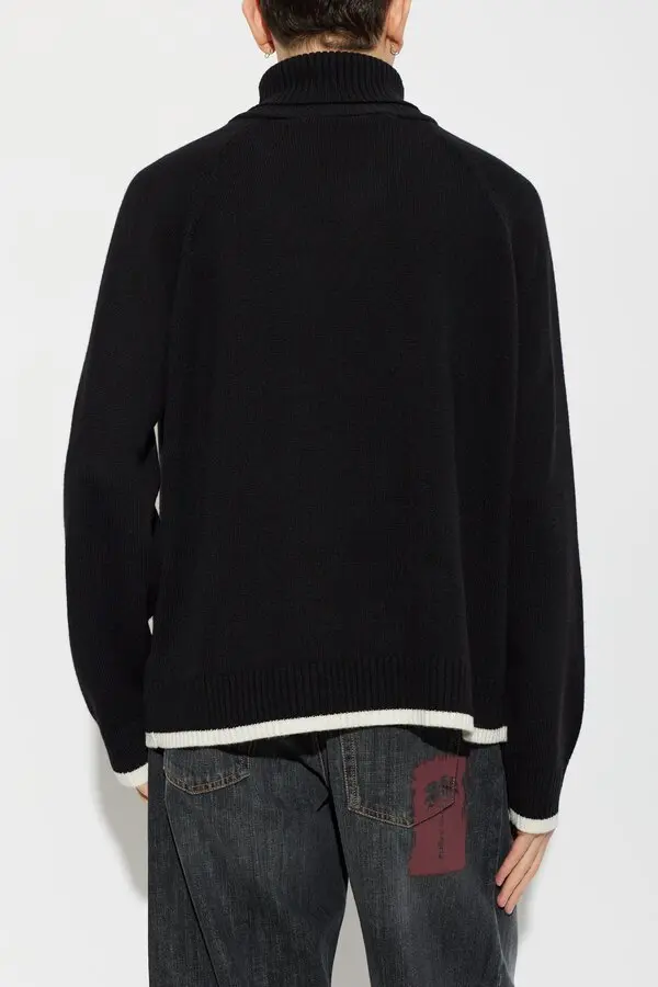 Palm Angels Wool Turtleneck With Embroidered Logo