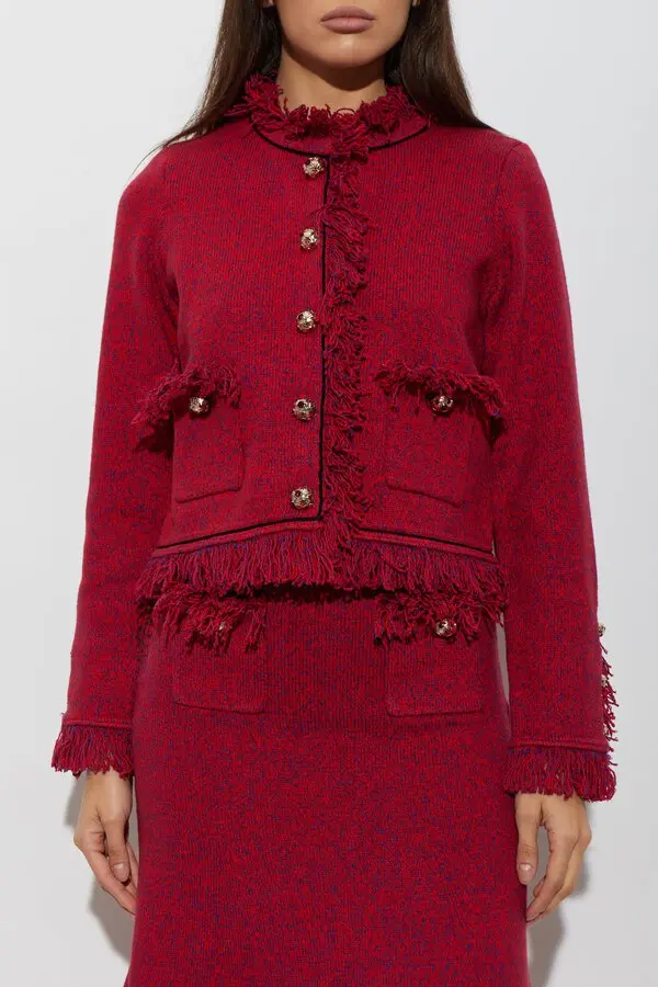 SELF-PORTRAIT Fringed Cardigan